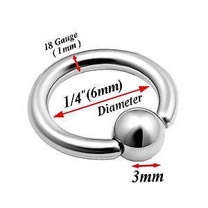 bodyjewellery 4pcs 18g bead captive ring Surgical Steel Tragus Snake Bite Cartilage Hoop BCR Septum Nose Helix Conch Eyebrow Daith BBEX