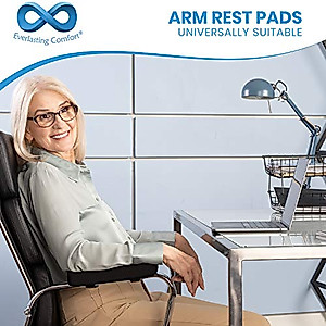 Everlasting Comfort Office Chair Arm Covers w/Cooling Gel Top Layer for Elbow, Forearm Support - FSA HSA Approved Memory Foam Armrest Cover Pads, Arm Riser for Desk Chair, Gaming Chair, Car Seat
