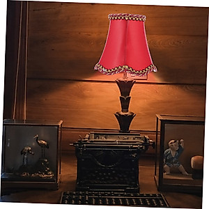 GARVALON 1pc Clip Bulb Lampshade White Chandelier Red Light Bulbs Lamp Shades for Table Lamps Floor Light Lampshades Gold Lamp Shades Small Lamp Shades Clip on Bulb Light Accessory Red Hood