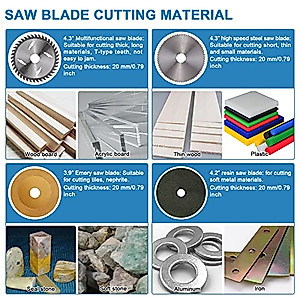 Mini Multifunctional Table Saw 300W 0.8" Cut Depth, 1.2” x 16” Belt Sander 6” Disc Sander for Crafts Wood Stone Cutting and Grinding, w/ 10 Sanding Belts and 5 Sandpapers