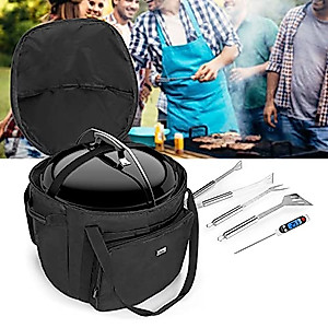 SAMDEW Portable Grill Carry Bag Compatible with Weber Jumbo Joe 18-Inch Charcoal Grill, Grill Cover Compatible with Jumbo Joe 18-in Portable Grill, with Pocket and Handle, Bag Only (Patented Design)