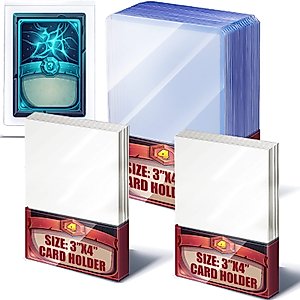 Hard Plastic Card Sleeves Loader Trading Card Protector Card Case Holder Clear Protective Sleeves Holder for Baseball Card, Sports Cards, Trading Card, Game Card 3 x 4 Inch (100 Pieces)
