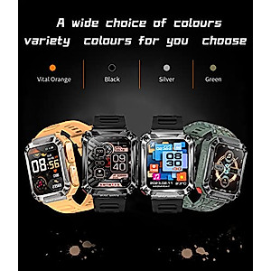 Smart Watch with Earbuds, 3 in 1 Bluetooth Smart Watch for Android iPhone, Military Fitness Tracker Watch, Tracker with Blood Oxygen Heart Rate Sleep Monitor, Long Time Standby Sports Smart Watch