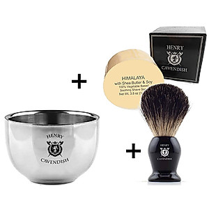 Henry Cavendish Gentleman's 100% Pure Badger Hair Shaving Brush - Perfect Brush for a Soap or Cream Shave Using a Shaving Razor, Double Edge Razor, Safety Razor or Straight Razor