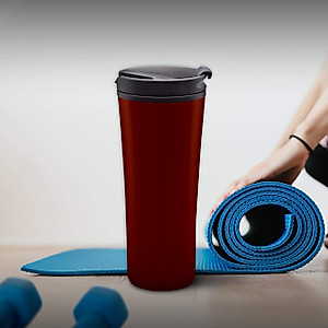 DISCOUNT PROMOS 16 oz. Asana Travel Mugs with Silicone Seal - 6 Pack - Red