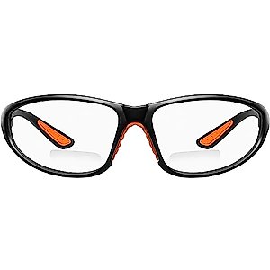Ironwear Bradford 3030 Series Nylon Protective Safety Glasses with 2.0 Bifocal Lens, Clear Lens, Black Frame (3030-C-2.0), One Size