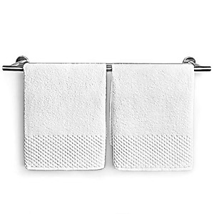 Kaufman - Premium White Deluxe Hand Towels, 17''x28'', Absorbent Towels for Gym, Hand, Spa, Beauty, 100% USA Cotton (12-Pack)