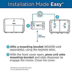Compact 2-Roll Side-by-Side Coreless High-Capacity Toilet Paper Dispenser by GP PRO (Georgia-Pacific), Black, 56784A, 1 Dispenser
