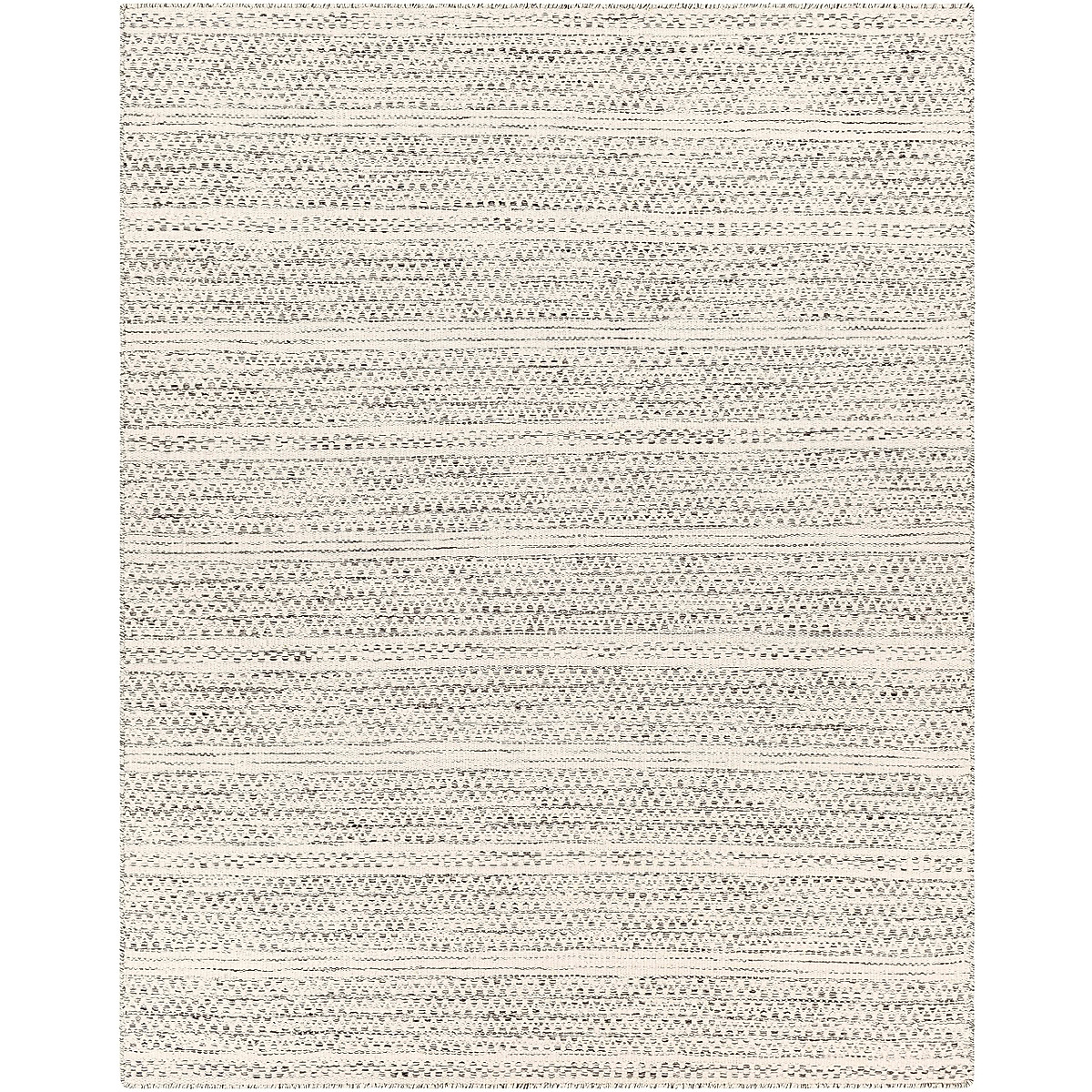 Hauteloom Williford Natural Fiber Contemporary Living Room Bedroom Area Rug - Moroccan Farmhouse -100% Wool - Handmade Handwoven Carpet - Bohemian No Pile - Black, Cream, Beige - 5' x 7'6"