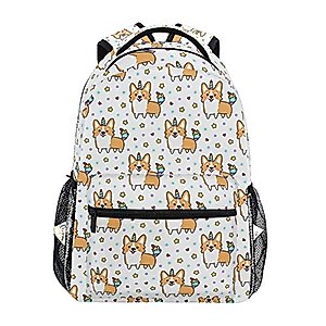 Wamika Welsh Corgi Dog Unicorn Backpacks for Kids Women Men, Dogs Design Computer Laptop Backpack, Casual Book Bag Travel Camping Daypack