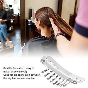 Hair Extension Clips,Wig Clips to Secure Wig No Sew,Hair Wig Clips Hair Extension Clips Set Stainless Steel DIY 8 Teeth Snap Comb Wig Clips Accessories 1.1in (50pcs)(silver), Hair Extension Clips