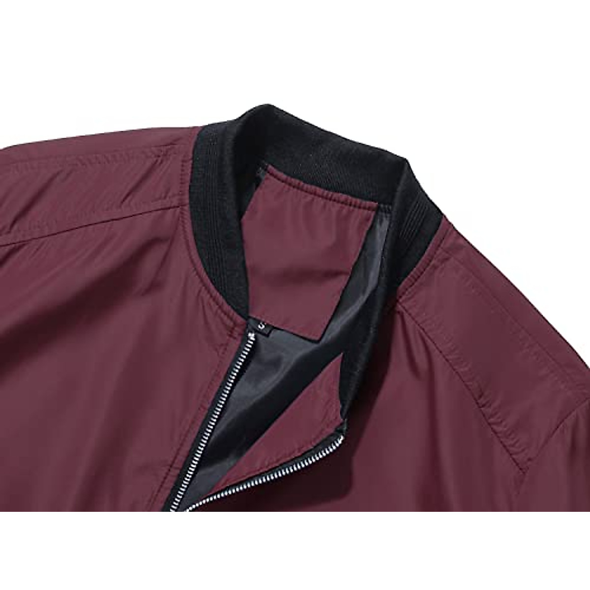 Ginsiom Bomber Jacket for Men,Slim Fit Lightweight Windproof Sportwear Jacket Casual Windbreaker (WineRed01,XL)