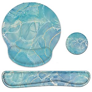 Hiyong Keyboard Wrist Rest Pad and Mouse Wrist Rest Support Mouse Pad, Memory Foam Ergonomic Support, Easy Typing and Relieve Wrist Pain, Mouse Pad Wrist Rest for Gaming, Office,Computer, Laptop…