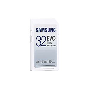 SAMSUNG EVO Plus Full Size 32 GB SDHC Card 130MB/s Full HD & 4K UHD, UHS-I, U1, V10 (MB-SC32K/AM)