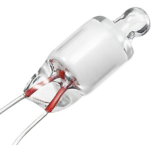 uxcell 50Pcs F5 5x13mm Bright Green Light Neon Light Bulb Indicator Lamp W 82K Resistor 2 Pin Clear Halogen Light Bulb for Closet Landscape Lighting