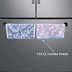 18-31.5 Inches Adjustable Magnetic Towel Bar Holder for Refrigerator, Magnet Classroom Flip Calendar Chart Rod for Whiteboard, Fridge Top Guard Rack Stop Items from Falling, Black