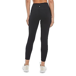 Danskin Women's Double Brushed 7/8 Leggings, Black Salt, Large