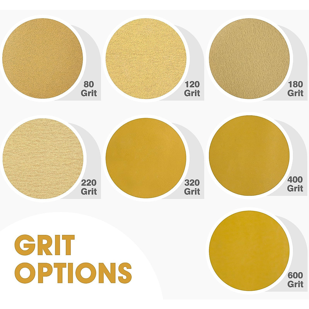 100 PCS PSA Sanding Discs 6 Inch 320 Grit Adhesive Backed Sandpaper Roll Sticky-Back Sandpaper for DA Sander Self Stick Aluminum Oxide Round Automotive Sandpaper with Sticky Back