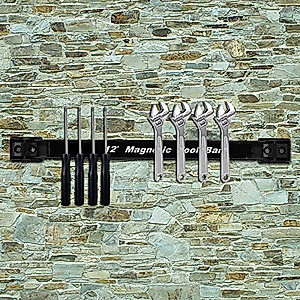 Magnetic Tool Holder 12 Inch 4 Pack Heavy Duty Magnet Tool Bar Strip Rack Wall Mount Black