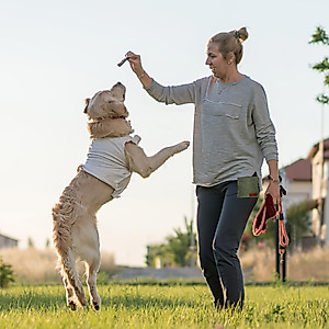 cambk Dog Treat Pouch Training Kit, Small Puppy Treat Bag with Clip for Leash, Hands Free Auto Closure Pouches with Dog Clicker and Silent Whistle for Pet Training