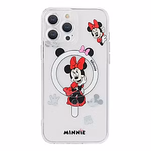 FILOYA Magnetic for iPhone 13 Pro Max Case, Cute Minnie Phone Case Compatible with Magsafe, Slim Thin Shockproof Case for Women-Clear