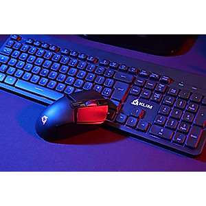 KLIM Light V2 Rechargeable Wireless Keyboard - New Version 2024 - Slim Durable Ergonomic - Backlit Wireless Gaming Keyboard for Laptop PC Mac PS4 PS5 Xbox One - Long-Lasting Built-in Battery