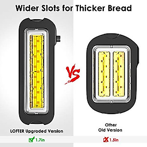 Long Slot Toaster, 2 Slice Toaster Best Rated Prime with Warming Rack, 1.7'' Extra Wide Slots Stainless Steel Toasters, 6 Bread Shade Settings, Defrost/Reheat/Cancel, Removable Crumb Tray, 1000W