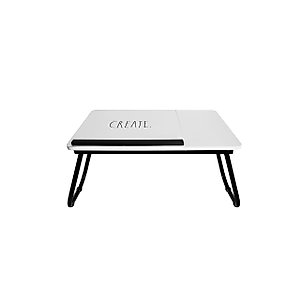 Rae Dunn Folding Laptop Lap Desk - Wooden Work Table and Stand for Couch, Bed and Sofa Computer Use - Folding Legs, Adjustable Tilt - Use as Reading and Breakfast Tray