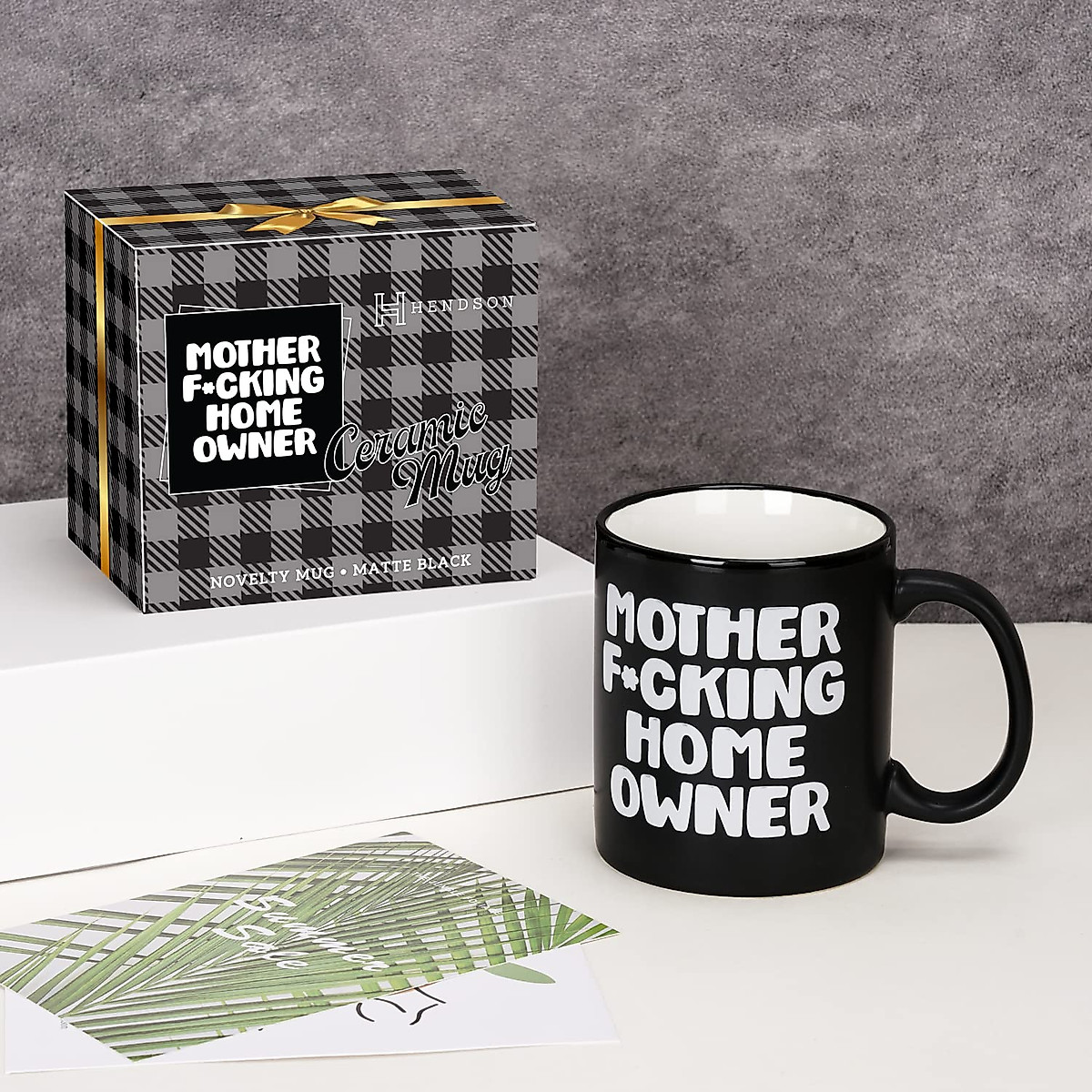 Housewarming Gifts for Men, Women - First Home House Gifts For New Home Owner - Funny First Time House Warming Gift Ideas - Mother Effing Homeowner - Matte Black Mug, 11.5oz Coffee Cup