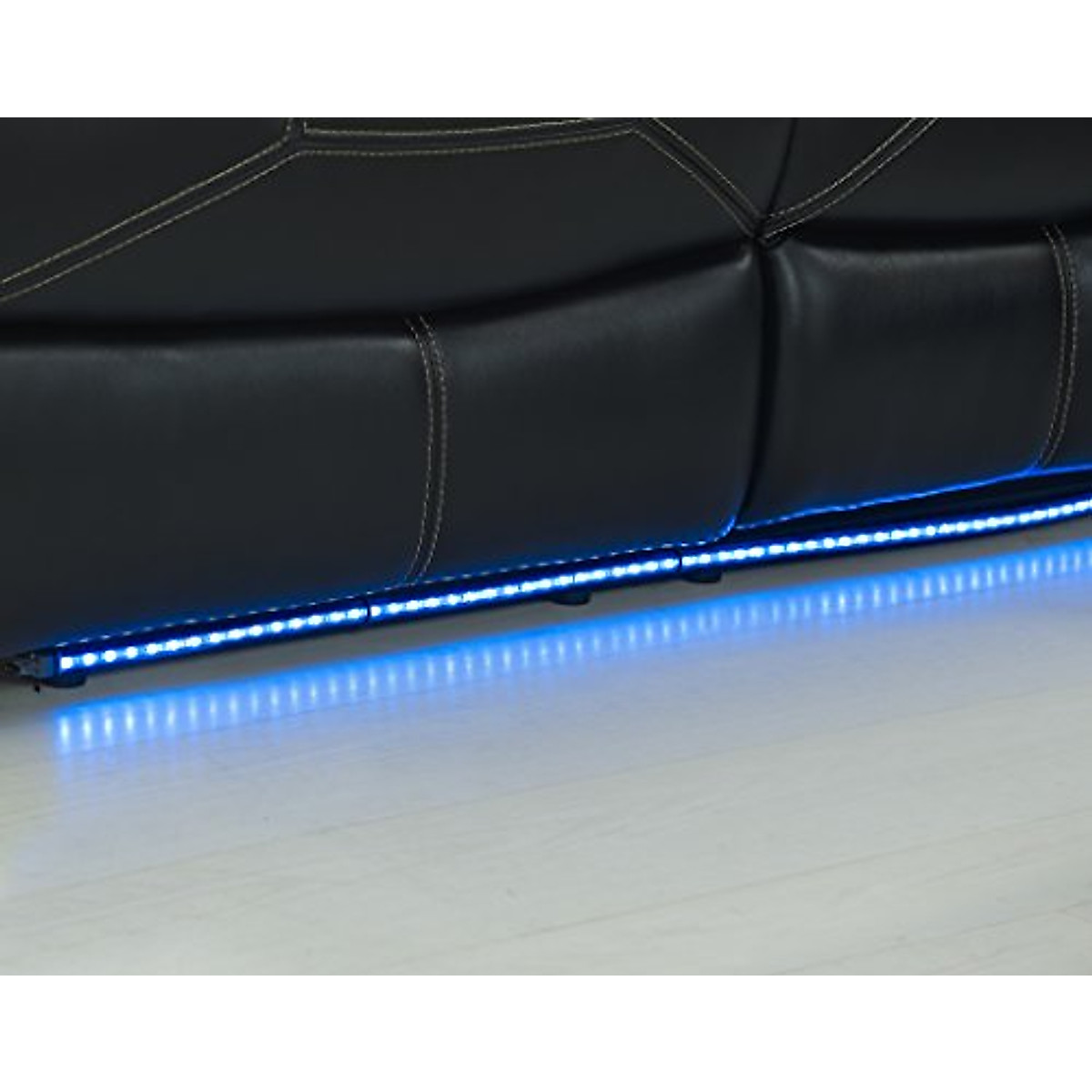 New Classic Furniture Flynn Sofa with Lighted Base, Black