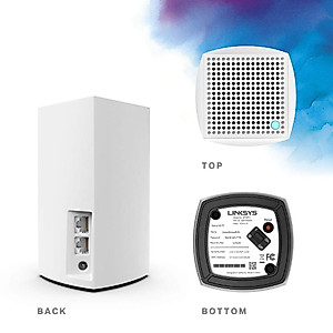 Linksys Velop Dual Band Intelligent Mesh WiFi System Ultra-Fast and Full-Strength Mesh Wi-Fi, Handles 50+ Devices, MU-MIMO Technology - White (AC1200)