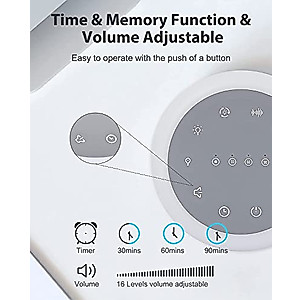 Anescra White Noise Sound Machine and Night Light for Home Office with 24 Soothing Nature Sounds,16 Levels Volume, Portable Sleep Sound Timer Therapy for Baby Adults Kids, Sleeping Aid|USB Type-C