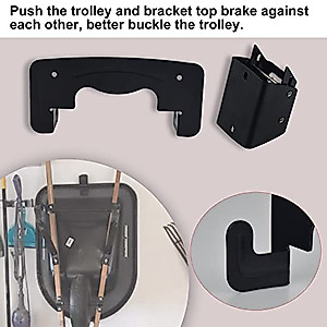 Wheelbarrow Hanger Holder - Wall Mounted Bracket, Garage Organizer Holder Storage Bracket for Most Wheelbarrows, with mounting Hardware Holds Most cart Weights - Effective Space Saving