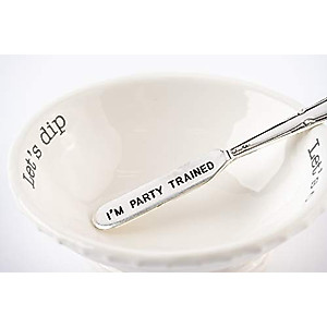 Mud Pie Circa Lets Dip Set, White 2" x 6"