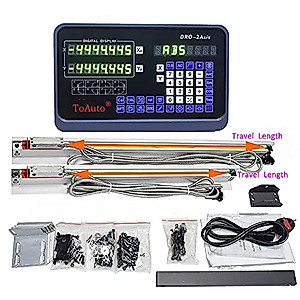 2 Axis Digital Readout 16" 20" DRO Display with 5µm Precision Linear Scale 400mm+500mm for Milling Lathe Drill EDM Machine,DHL Ship, 4-7 Business Days