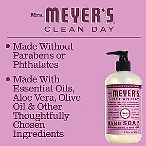 MRS. MEYER'S CLEAN DAY Hand Soap, Made with Essential Oils, Biodegradable Formula, Peony, 12.5 fl. oz - Pack of 3