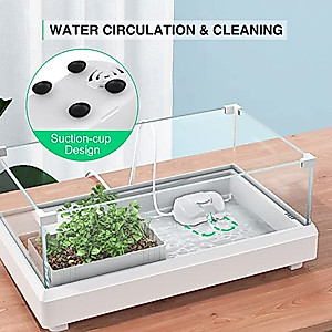 SILICAR Turtle Tank Filter, Reptiles Turtle Internal Filter Aquarium Waterfall, Low Level Water Clean Pump, 4W