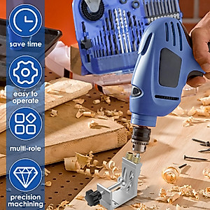 FUYGRCJ- Pocket Hole Jig Kit 15 Degree Angle Oblique Hole Puncher Locator High Precision Adjustable Woodworking Drill Guide Tool Kit for DIY Carpentry Projects
