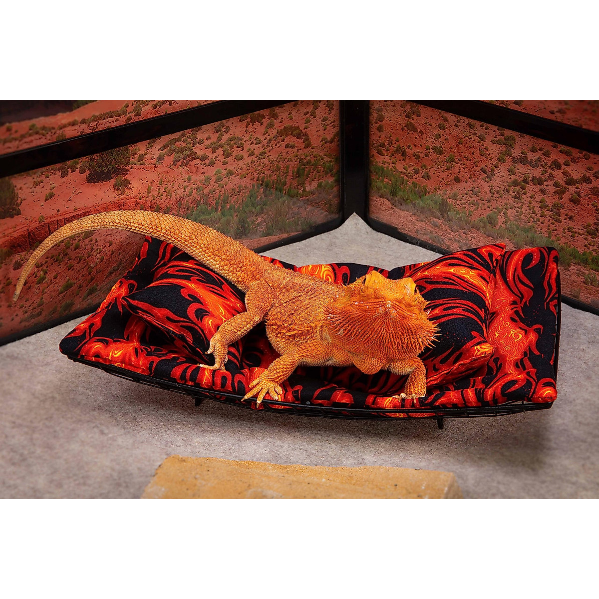 Chaise Lounge for Bearded Dragons, Flames Fabric