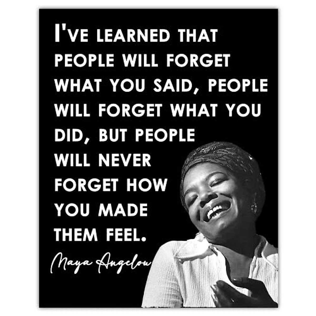 Black Leaders: MLK Jr, Malcolm X, Maya Angelou, Barack Obama: Positive Quotes; Inspirational, Motivational Wall Art Decor Poster for Office, Classroom, Livingroom | Set of 4 Unframed Posters 8x10