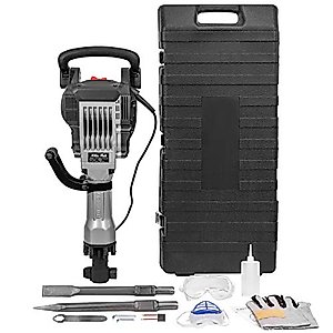 XtremepowerUS 3600W Electric Demolition Jack Hammer Point Chisel Bits Construction Concrete Breaker Punch Drill with Carrying Case