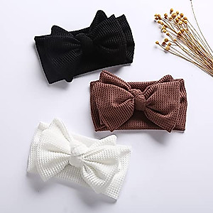 Yili Maizi Big Hair Bow Baby Headbands Knot Headwrap bow wide Baby Turban Elastic Head Wraps for Newborn Infant Toddler Hair Accessories