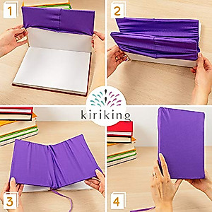 Stretchable Book Covers for Hardcover Books up to 9 x 11 Inches, Ruled Lined Index Card Included, Easy to Put on Stretch Fabric Covers Dustproof Waterproof Windproof,6 Pack