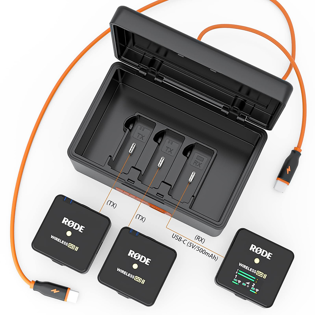 [Updated Storage] ZGCINE Wireless Charging Case Compatible for Rode Microphones Wireless GO 2 / Rode Microphones Wireless GO/Rode Wireless ME/Rode Wireless Pro