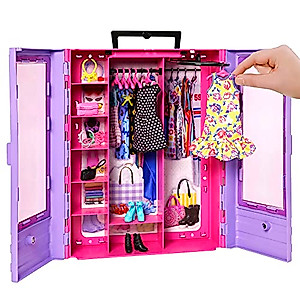 Barbie Fashionistas Playset, Ultimate Closet with 6 Hangers and Multiple Storage Spaces, Plus Fold-Out Clothing Rack