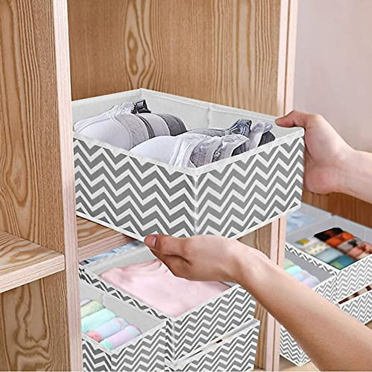 PHILISENMALL 8pcs Drawer Storage Organizer Versatile Sturdy Storage Box for Socks Underwear Bra