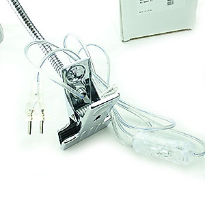 QUANS 5W 5x1W Warm White 19.68inch Clamp Clip on Gooseneck High Power LED Desk Table Light Lamp Ultra Bright Silver