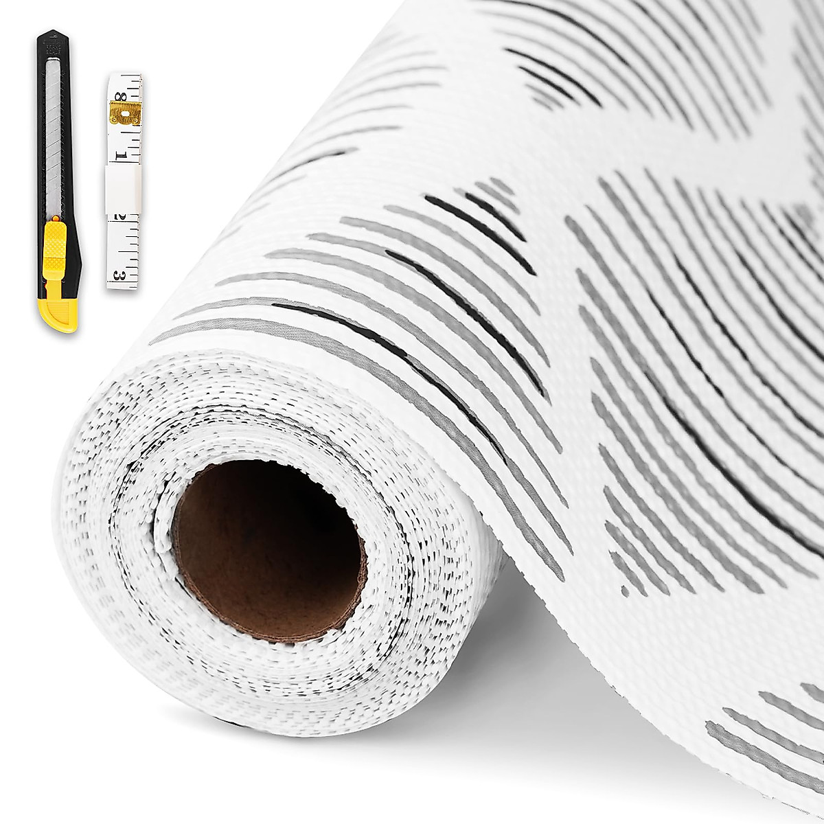 Shelf and Drawer Liners for Kitchen Cabinet,12 in x 20 FT Non-Adhesive Cabinet Liners for Cupboard Non-Slip Waterproof Kitchen Shelf Liners Contact Paper Shelf Paper with Knife and Tape Measure