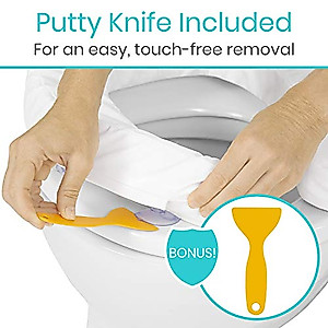 Vive Toilet Seat Cushion (Soft Cushioned Foam) - Easy Clean Soft Padded Bathroom Attachment - Elongated, Standard Seats - Comfort and Support Donut for Handicap, Adults, Coccyx Tailbone Pain Relief