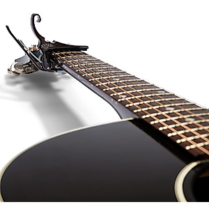 Kyser Quick-Change Guitar Capo for 6-string acoustic guitars, Black Chrome, KG6BCA